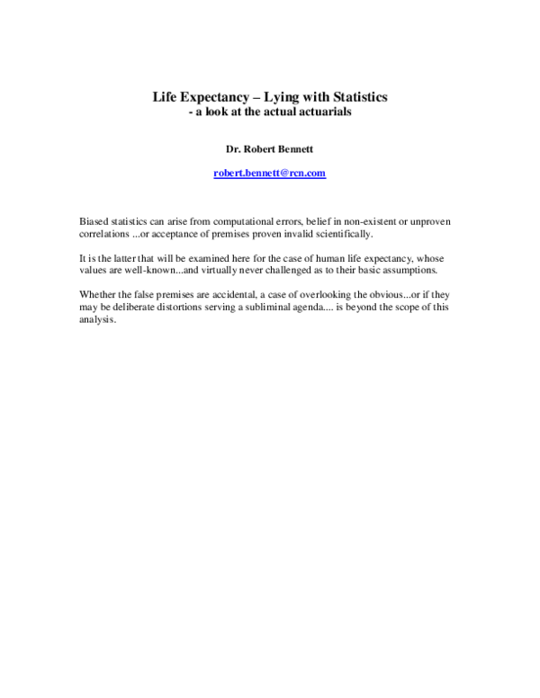 (PDF) Life Expectancy – Lying with Statistics