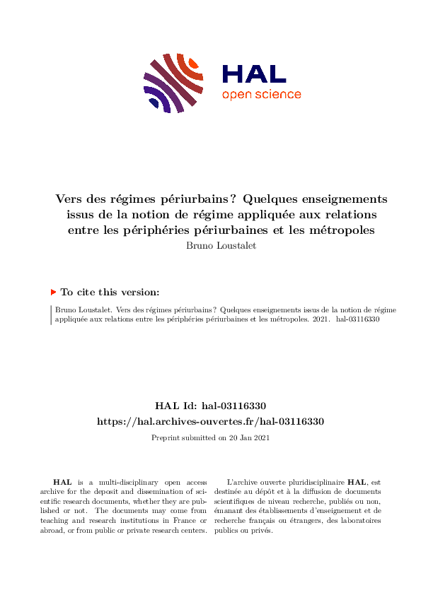 (PDF) Quelques enseignements issus de la notion de régime appliquée aux ...