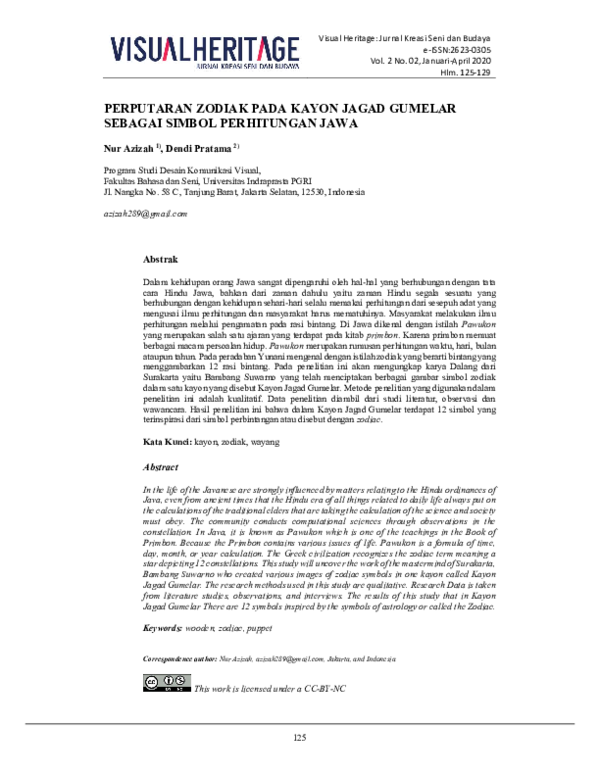 (PDF) Perputaran Zodiak pada Kayon Jagad Gumelar sebagai Simbol ...