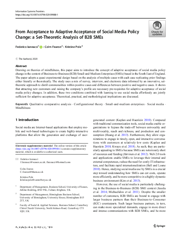 (PDF) From Acceptance to Adaptive Acceptance of Social Media Policy ...