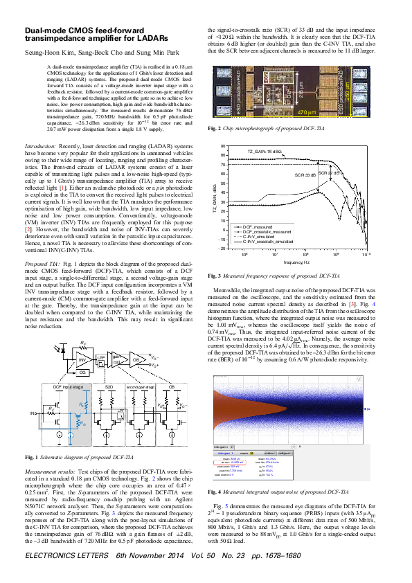 (PDF) Dual-mode CMOS feed-forward transimpedance amplifier for LADARs