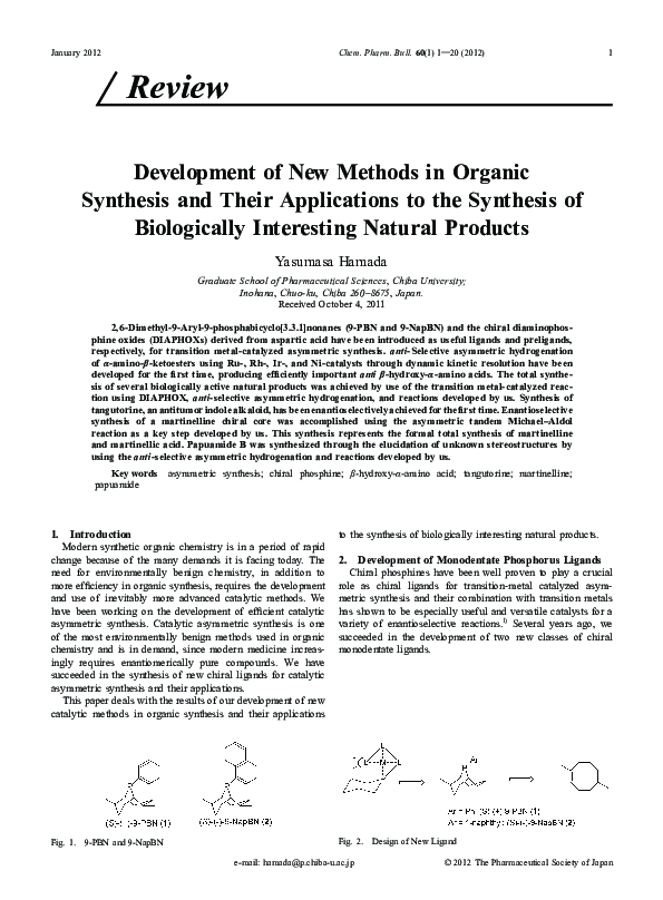 (PDF) Development of New Methods in Organic Synthesis and Their ...