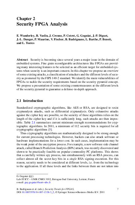 Pdf Security Fpga Analysis 