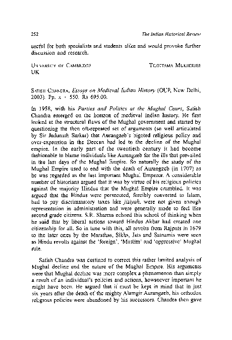 (PDF) Essays on Medieval Indian History