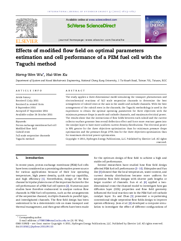(PDF) Effects of modified flow field on optimal parameters estimation ...