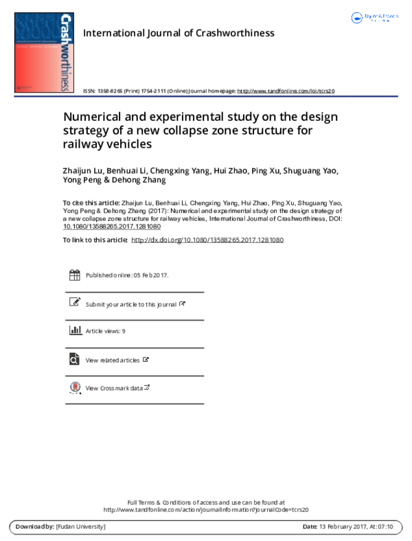 (PDF) Numerical and experimental study on the design strategy of a new ...