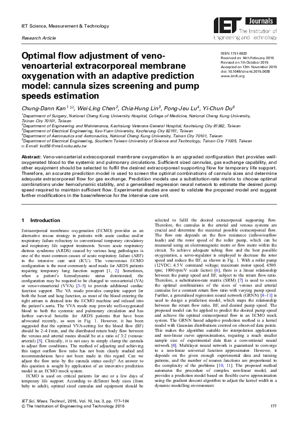 (PDF) Optimal flow adjustment of veno‐venoarterial extracorporeal ...