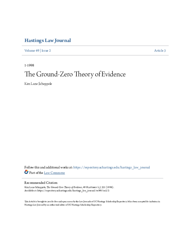 (PDF) The Ground-Zero Theory of Evidence