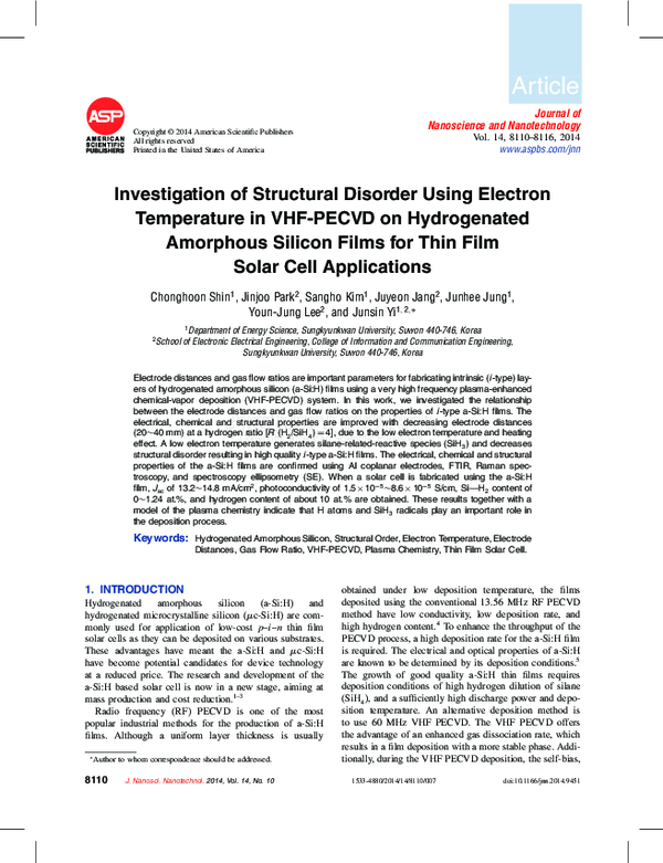 (PDF) Investigation of Structural Disorder Using Electron Temperature ...