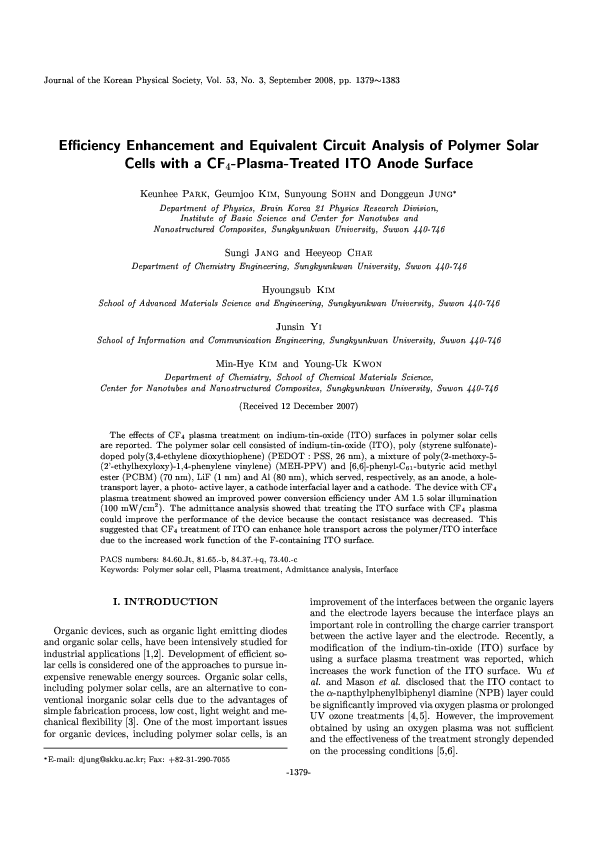 (PDF) Efficiency Enhancement and Equivalent Circuit Analysis of Polymer ...