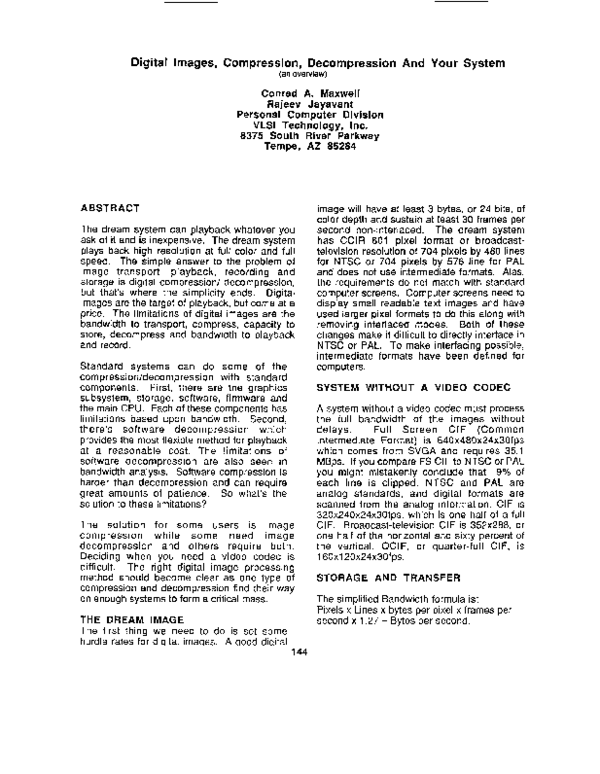 (PDF) Digital images, compression, decompression and your system