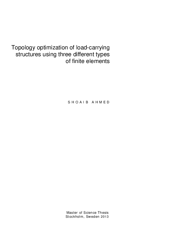 (PDF) Topology optimization of load-carryingstructures using three different typesof finite elements