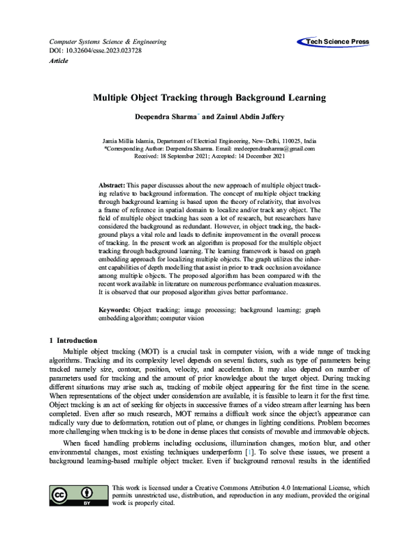 (PDF) Multiple Object Tracking through Background Learning