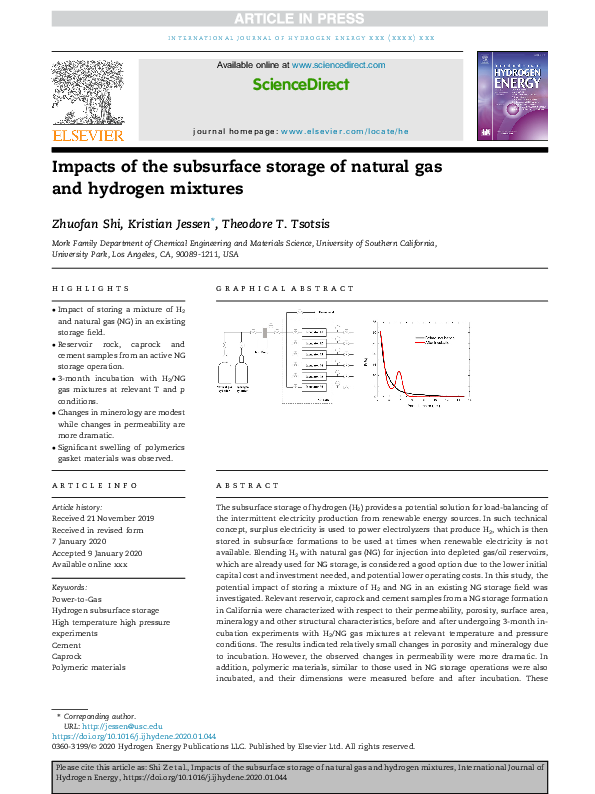(PDF) Impacts of the subsurface storage of natural gas and hydrogen ...