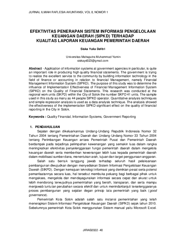 (PDF) Efektivitas Penerapan Sistem Informasi Pengelolaan Keuangan ...