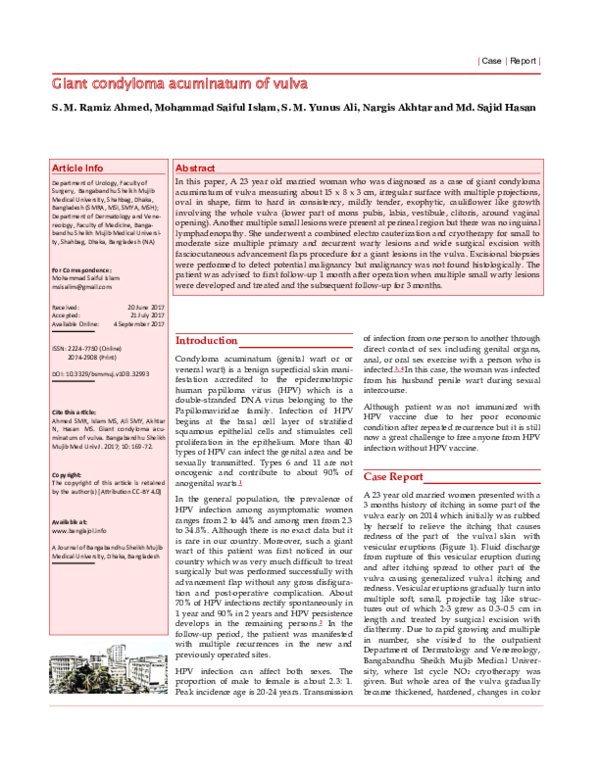 (PDF) Giant condyloma acuminatum of vulva