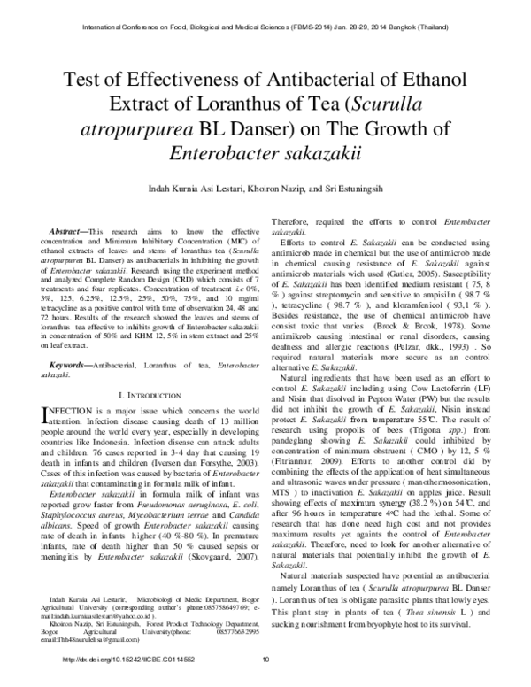 (PDF) Test of Effectiveness of Antibacterial of Ethanol Extract of ...