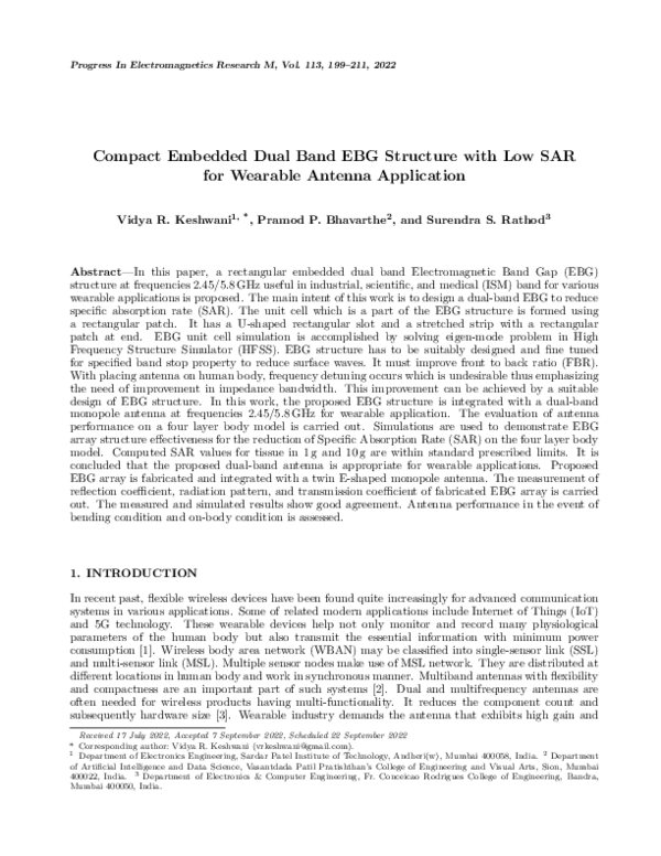 (PDF) Compact Embedded Dual Band EBG Structure with Low SAR for ...