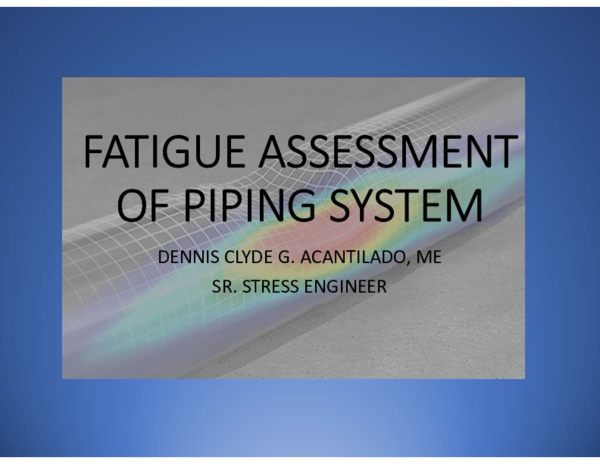 (PDF) FATIGUE ASSESSMENT of PIPING
