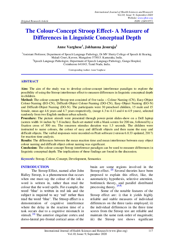 (PDF) The Colour-Concept Stroop Effect- A Measure of Differences in Linguistic Conceptual Depth ...