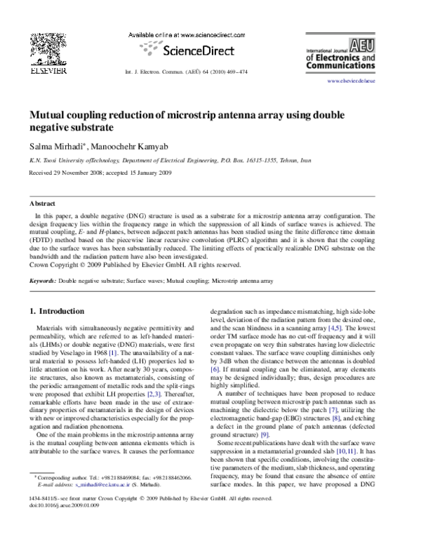 (PDF) Mutual coupling reduction of microstrip antenna array using ...