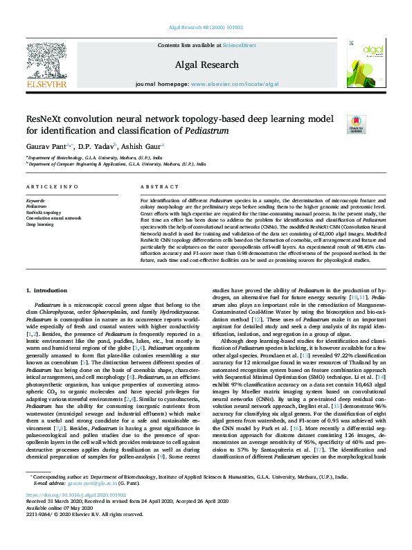 Pdf Resnext Convolution Neural Network Topology Based Deep Learning Model For Identification