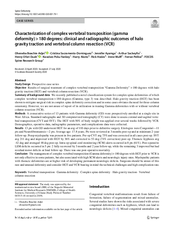 (PDF) Characterization of complex vertebral transposition (gamma ...