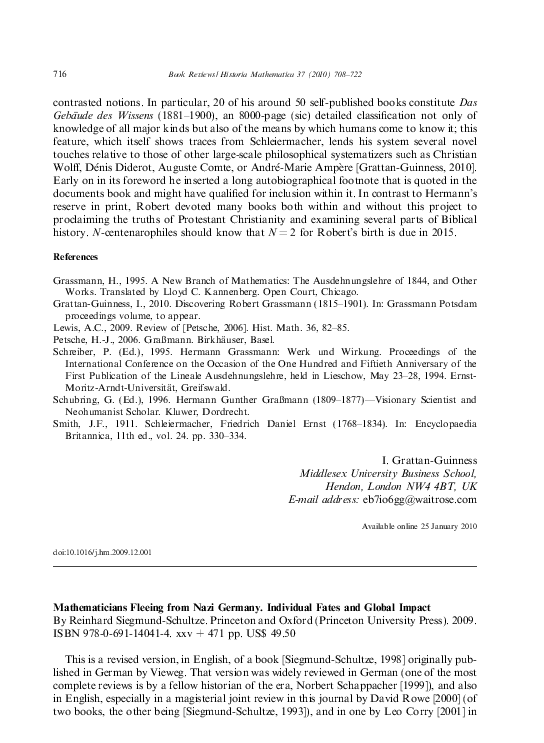 (PDF) Mathematicians Fleeing from Nazi Germany. Individual Fates and ...