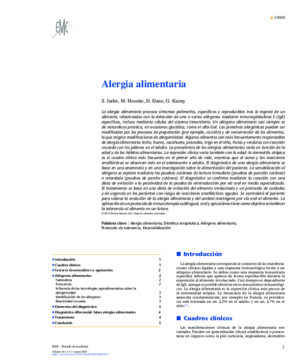 (PDF) Alergia alimentaria