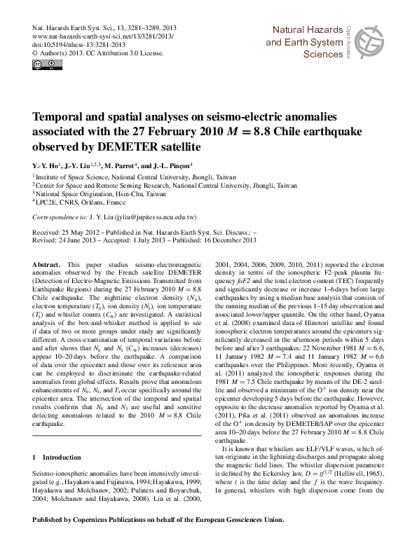 (PDF) Natural Hazards and Earth System Sciences O