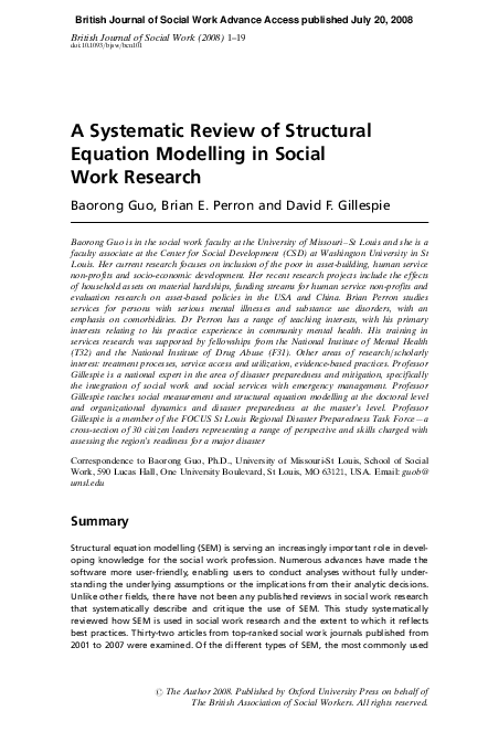 (PDF) A Systematic Review of Structural Equation Modelling in Social ...