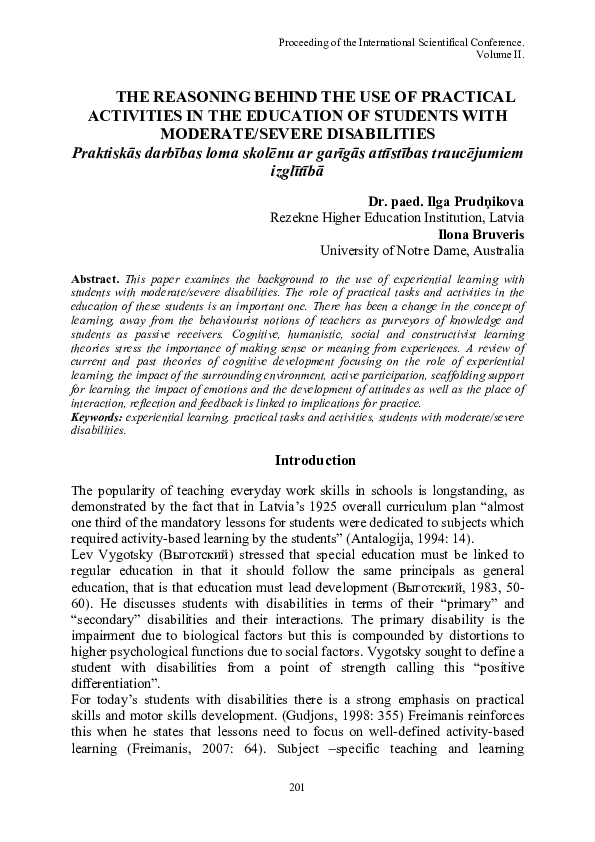 (PDF) The Reasoning Behind the Use of Practical Activities in the ...