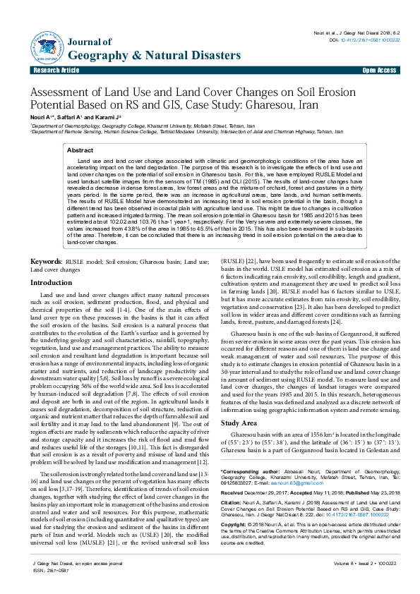 (PDF) Assessment of Land Use and Land Cover Changes on Soil Erosion ...