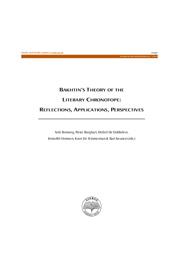 (PDF) The chronotopic imagination in literature and film: Bakhtin ...