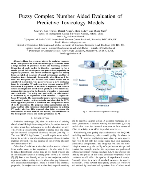 (PDF) Fuzzy complex number aided evaluation of predictive toxicology models | Daniel Neagu ...