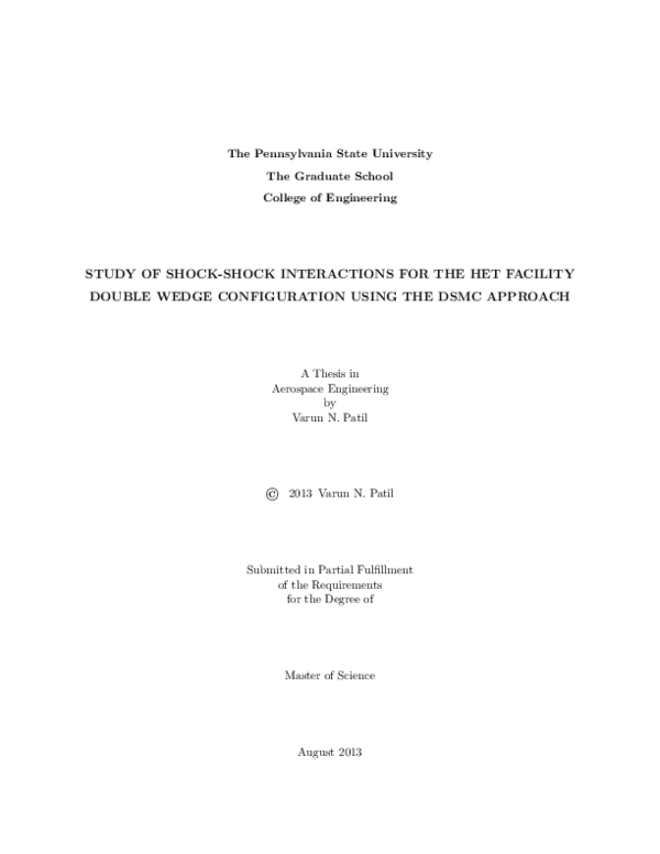 (PDF) Study of shock-shock interactions for the HET facility double ...