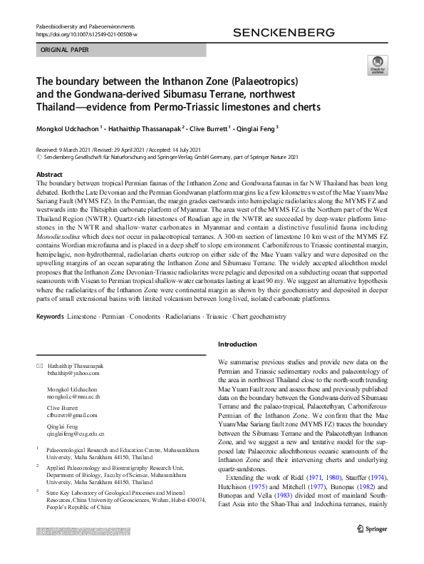 (PDF) The boundary between the Inthanon Zone (Palaeotropics) and the ...