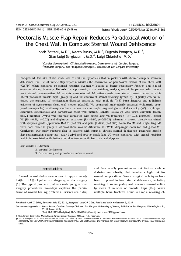 (PDF) Pectoralis Muscle Flap Repair Reduces Paradoxical Motion of the ...
