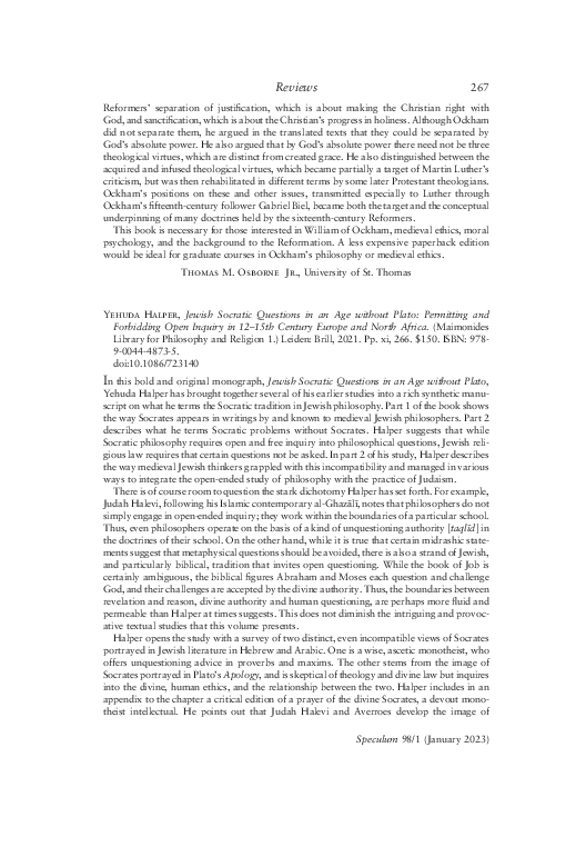 (PDF) Diana Lobel, Review of Yehuda Halper, Jewish Socratic Questions ...