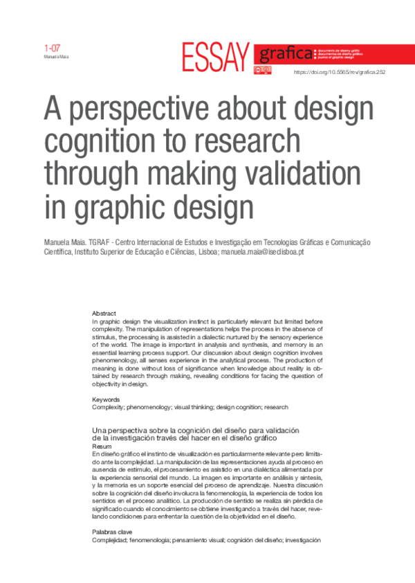 (PDF) Perspective About Design Cognition to Research Through Making ...