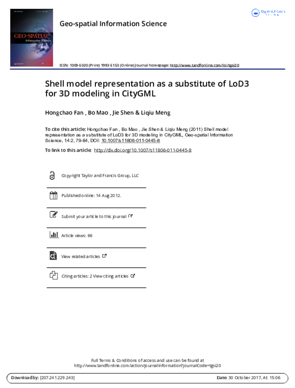 (PDF) Shell model representation as a substitute of LoD3 for 3D ...