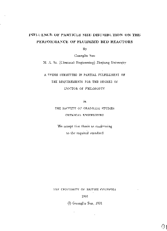 Pdf Influence Of Particle Size Distribution On The Performance Of Fluidized Bed Reactors