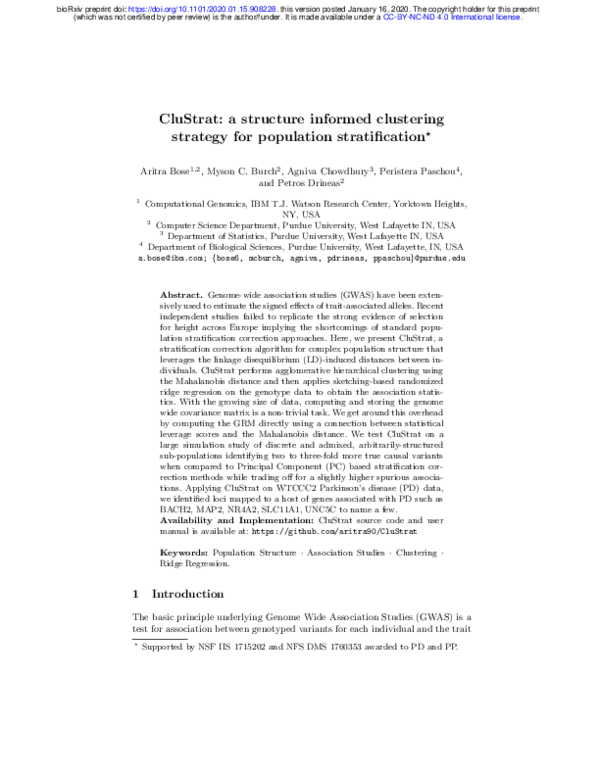 (PDF) CluStrat: a structure informed clustering strategy for population ...