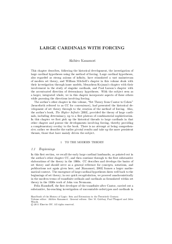 (PDF) Large Cardinals with Forcing
