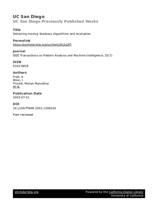 Pdf Detecting Moving Shadows Algorithms And Evaluation 