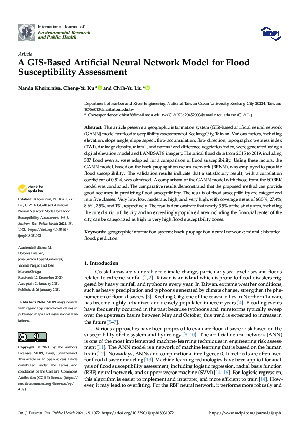 (PDF) A GIS-Based Artificial Neural Network Model for Flood Susceptibility Assessment
