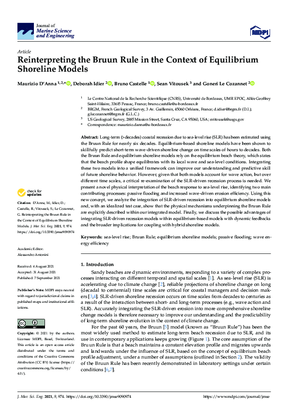 (PDF) Reinterpreting the Bruun Rule in the Context of Equilibrium Shoreline Models