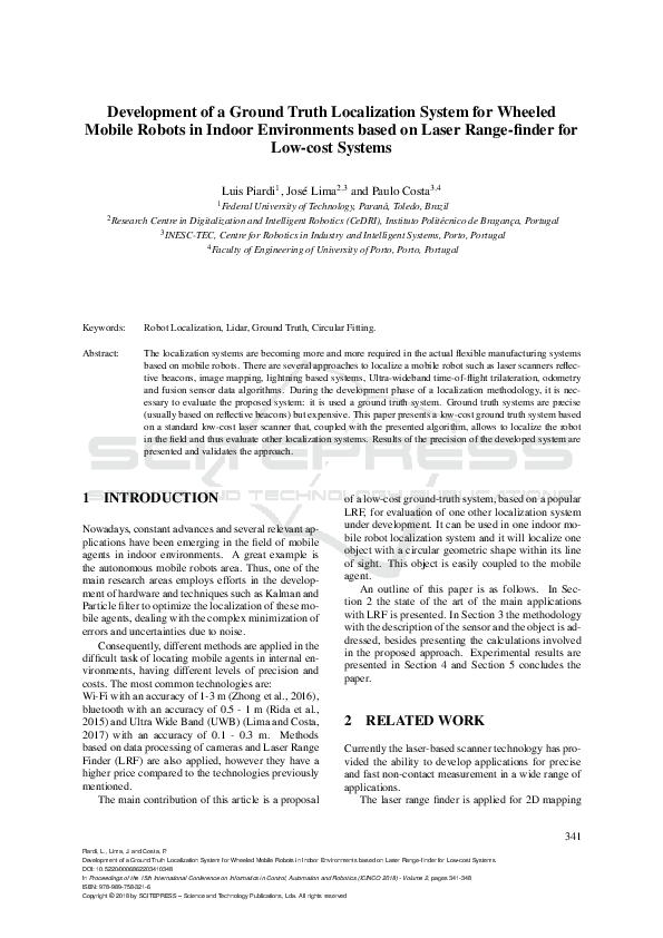 Pdf Development Of A Ground Truth Localization System For Wheeled Mobile Robots In Indoor