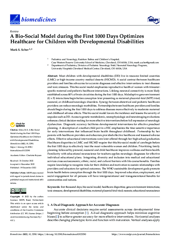 (PDF) A Bio-Social Model during the First 1000 Days Optimizes ...