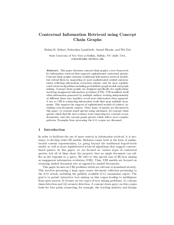 (PDF) Contextual information retrieval using concept chain graphs